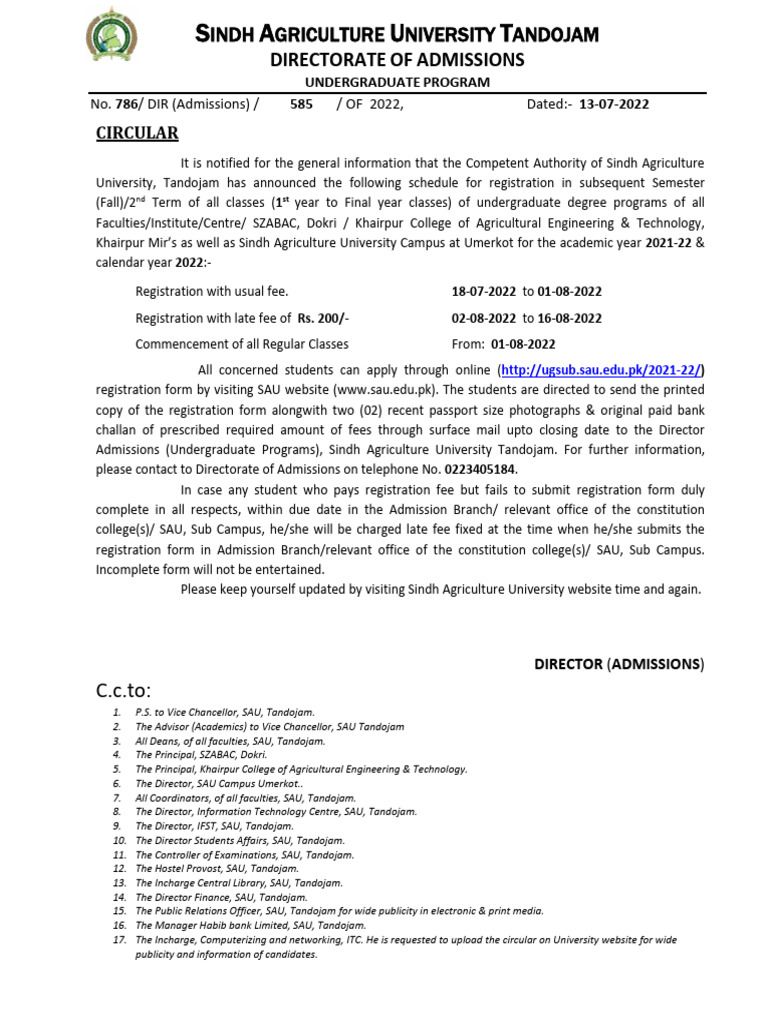 Circular 2nd Semester 2021 22 - p1 | PDF | Higher Education | Academia