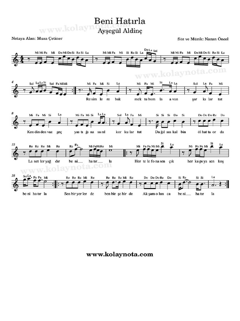 Beni Hatirla Nota24 | PDF