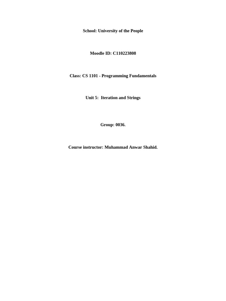 UNIT 5 PROGRAMMING | PDF