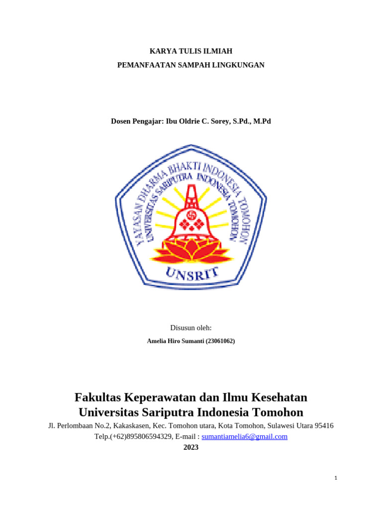 Tugas Karya Tulis Ilmiah Amelia Sumanti | PDF