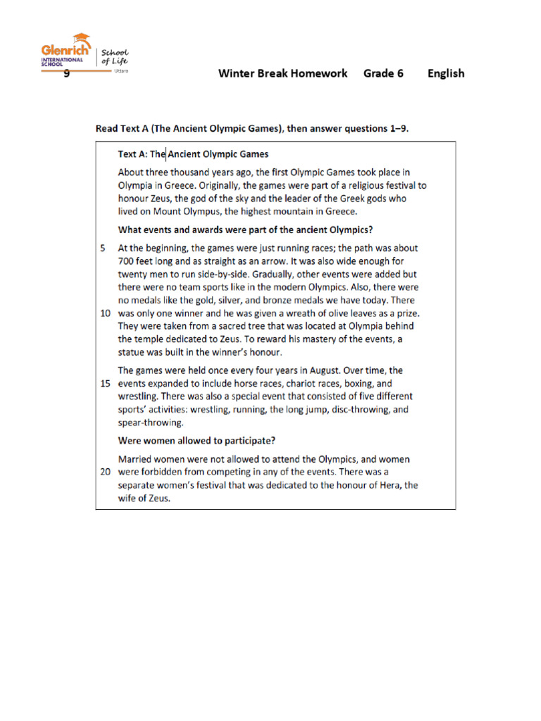 English Grade 7 Cambridge Worksheet | PDF
