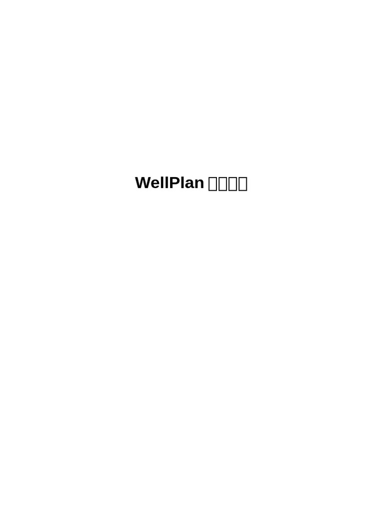 WellPlan功能调研 | PDF