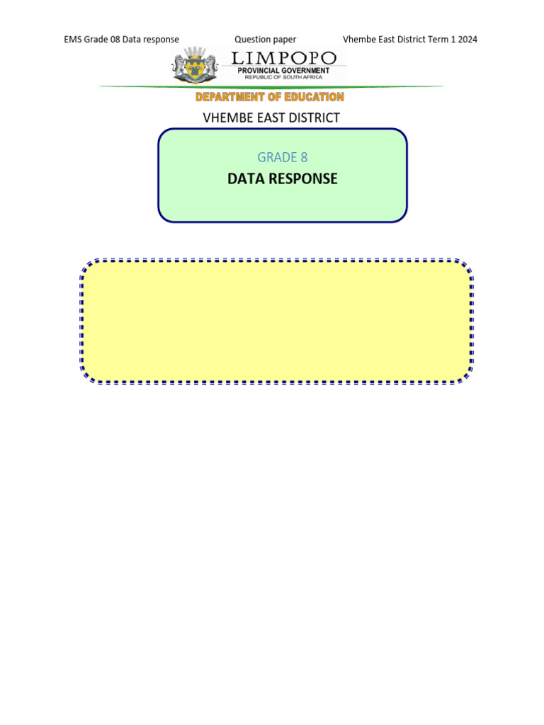 EMS Grade 8 Term 1 2024 Question Paper | PDF | Public Finance | Economies
