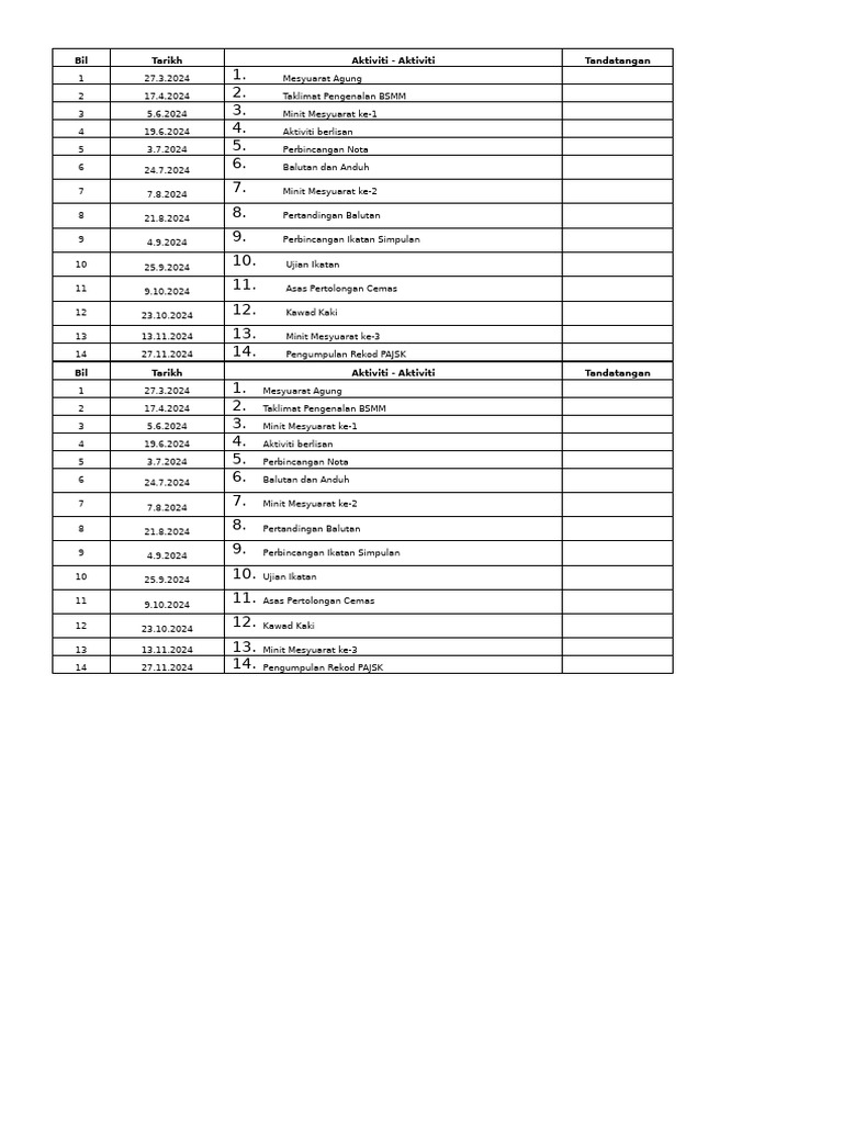 Takwin Aktiviti Thnn b beruniform 2023 | PDF