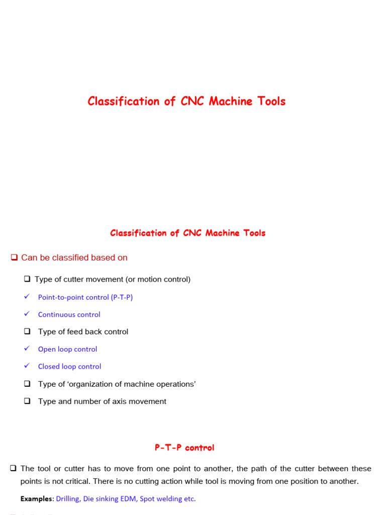 CNC Machine Tool Classification | PDF | Electric Motor | Numerical Control