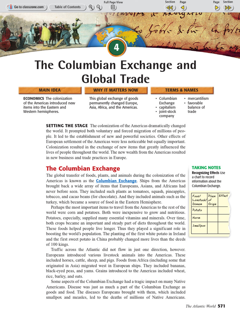 HW8 Columbian Exchange Global Trade | PDF | Mercantilism | European ...