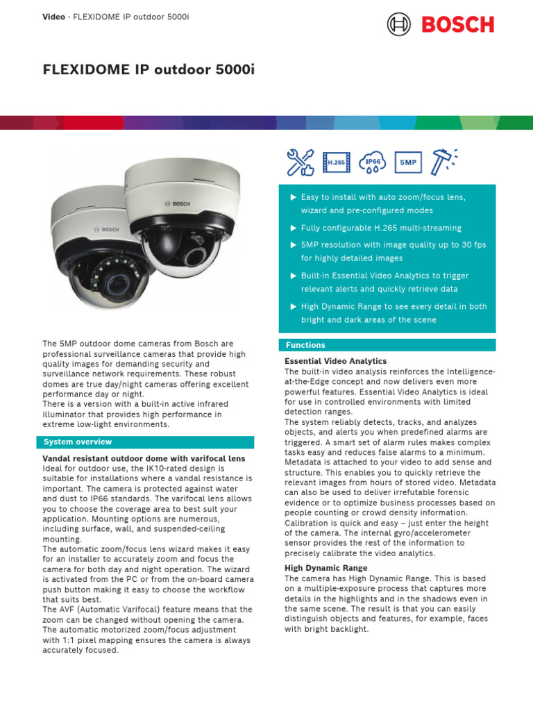 Outdoor 5000i Data Sheet enUS 32585941003 | PDF | Video | Data Compression