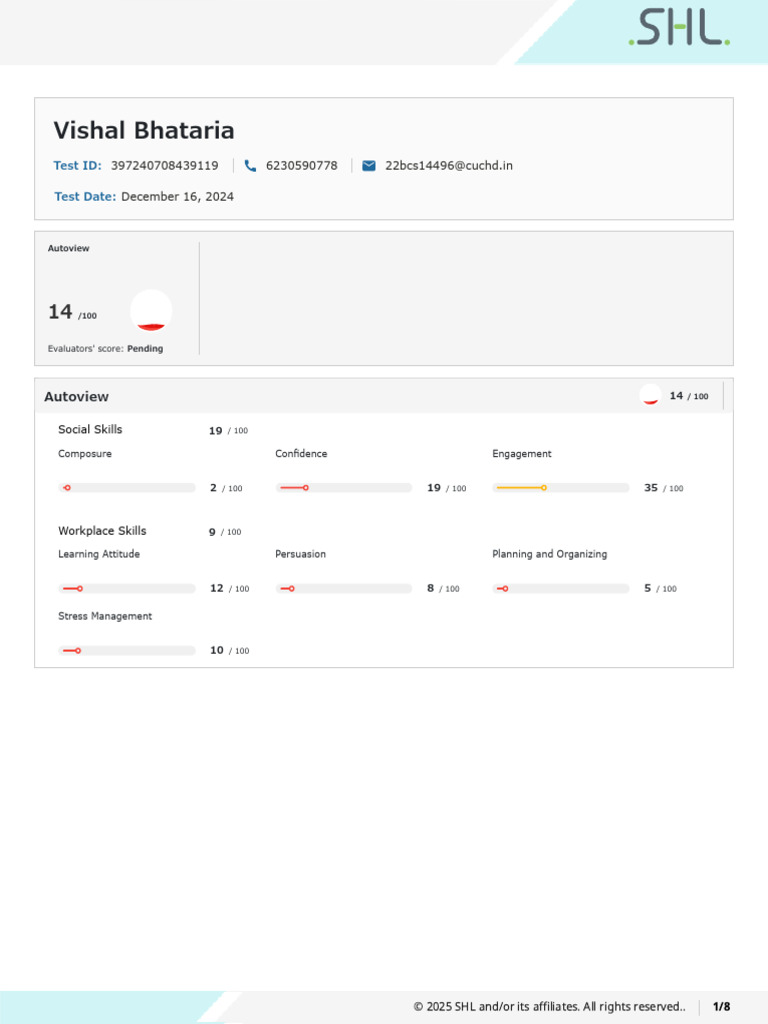 Vishal Bhataria AssessmentCenterReport 163 | PDF | Persuasion | Motivation