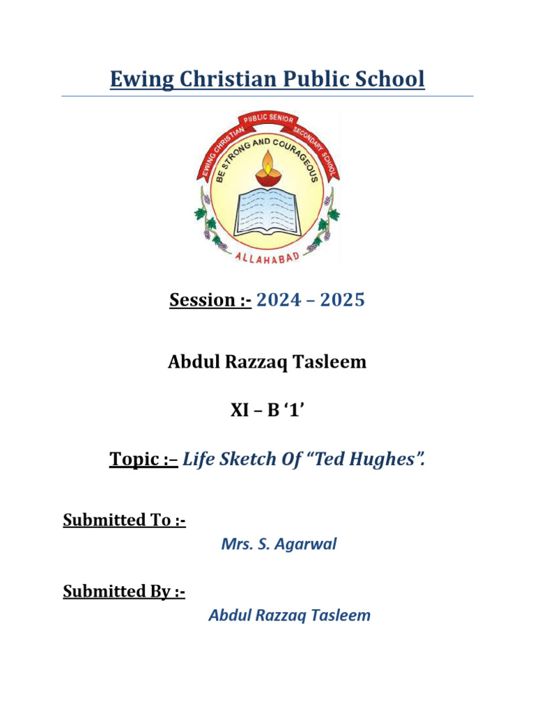 Front Page For School Project | PDF