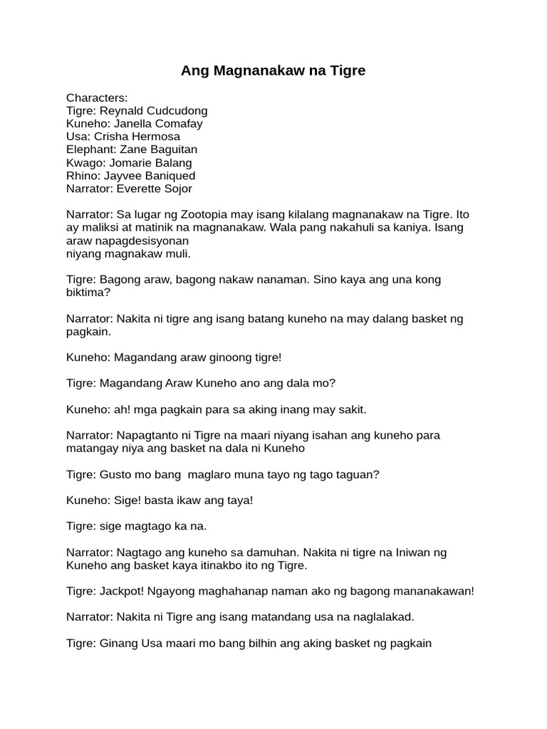 Ang Magnanakaw Na Tigre | PDF