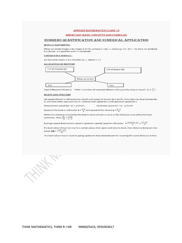 Formula Sheet, XII Maths | PDF
