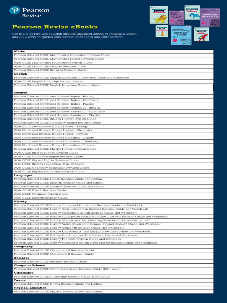Revise Ebook Titles v4 | PDF | Science | Student Assessment And Evaluation