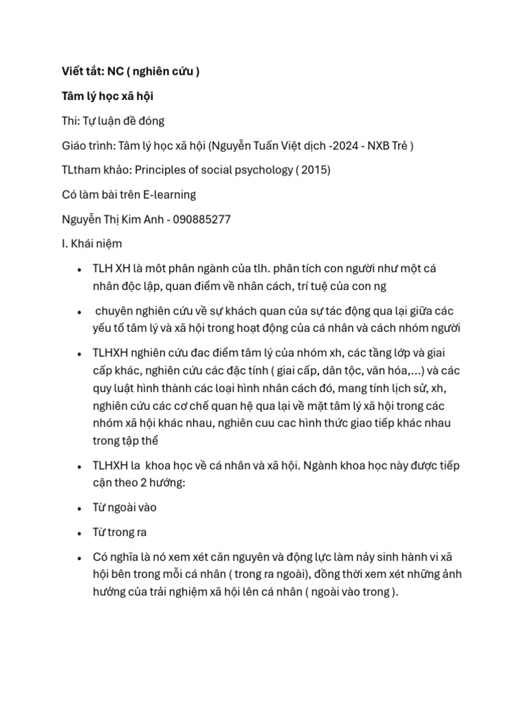 TLH XH (Lý thuyết) | PDF