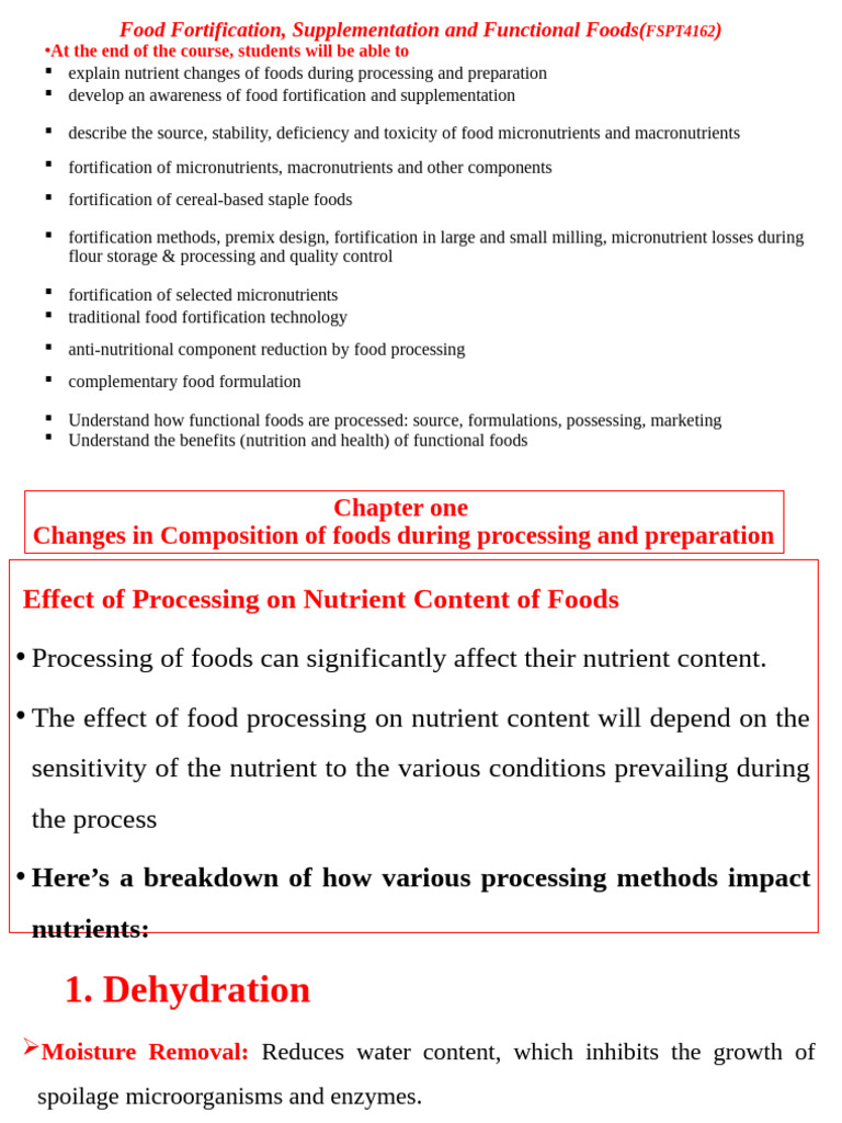 Fortification PPT Final | PDF | Carbohydrates | Fatty Acid