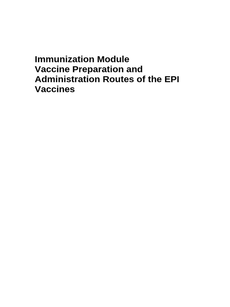 Study Session 4 Vaccine Preparation and Administration Routes of The ...