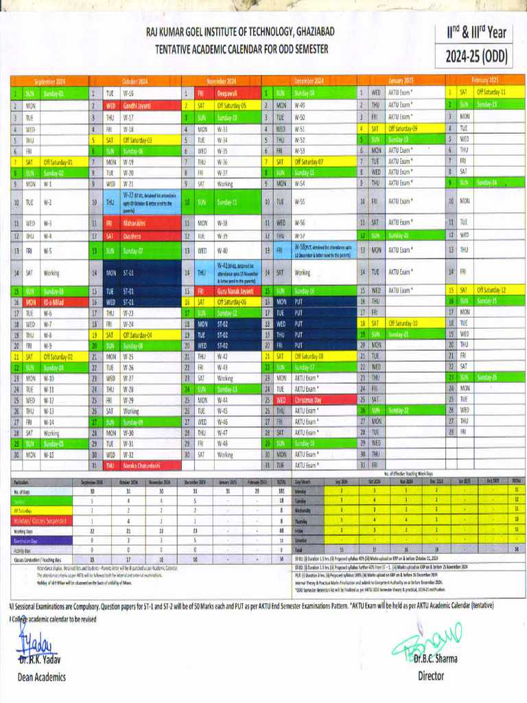 2nd Year & 3rd Year Academic Calendar | PDF