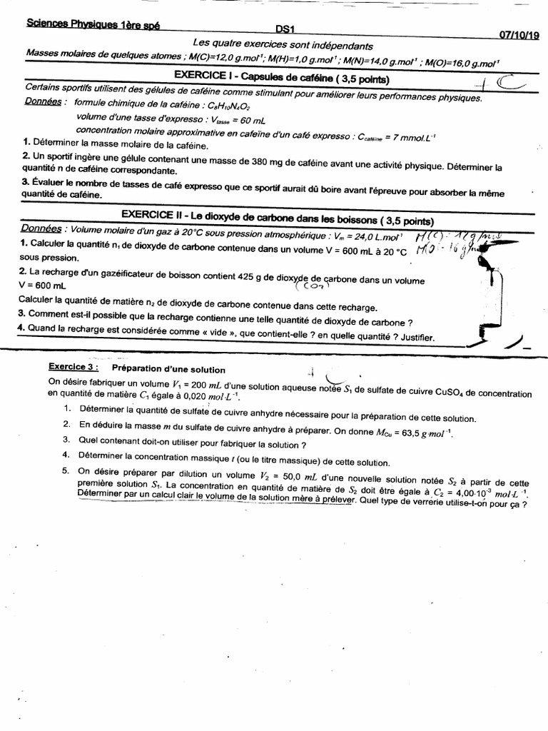 La Mole - Exercices Corriges | PDF