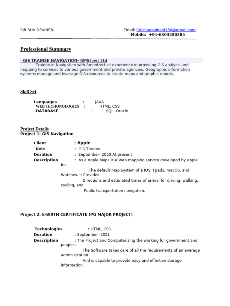 Siri Resume | PDF | Geographic Information System | Software