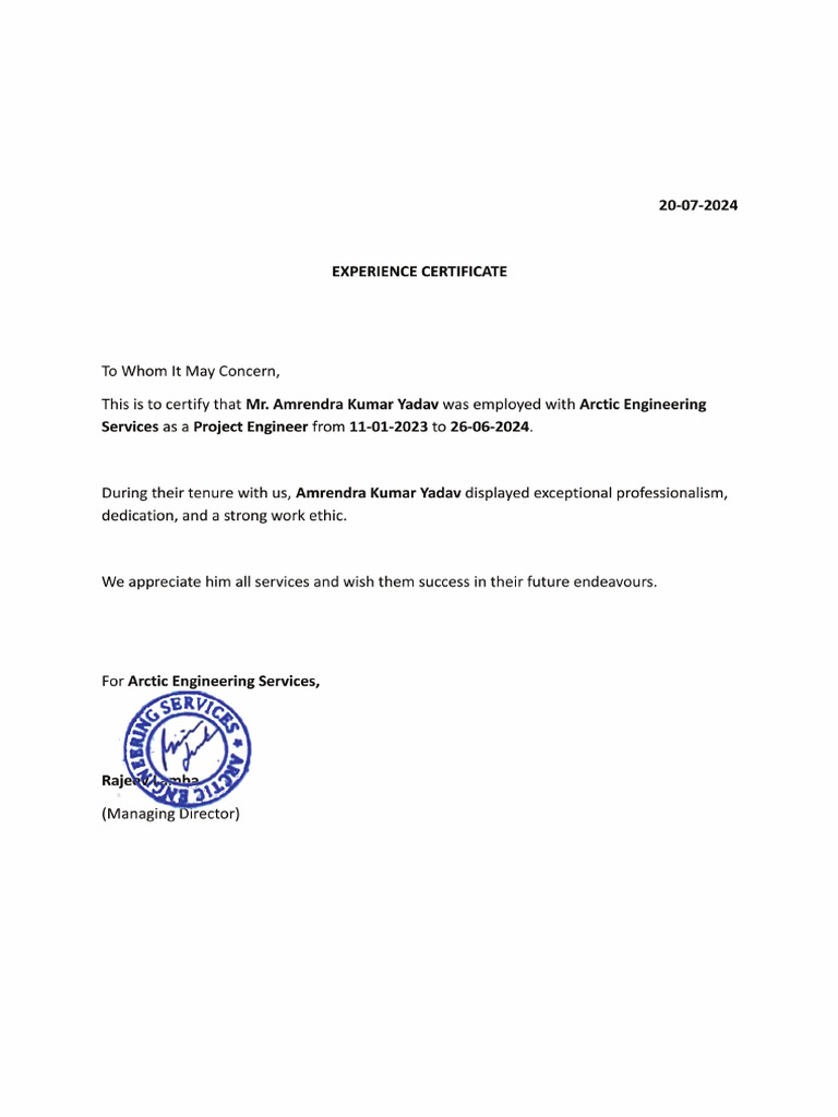 Experience Certificate2 | PDF