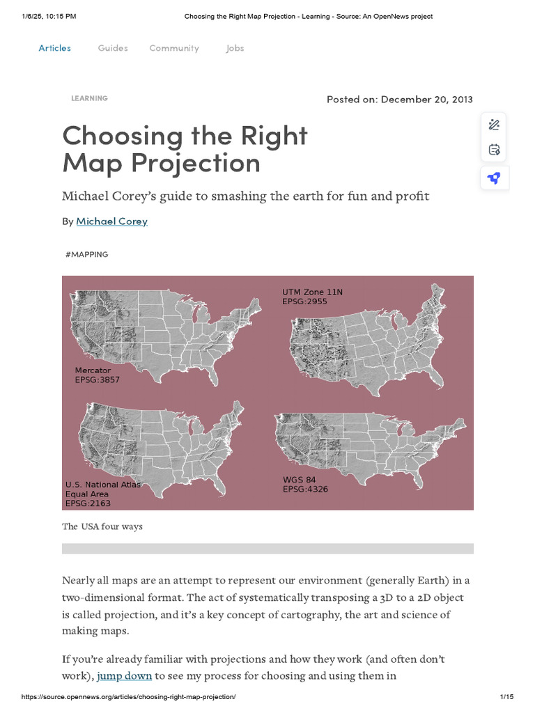 Choosing The Right Map Projection - Learning - Source - An OpenNews ...
