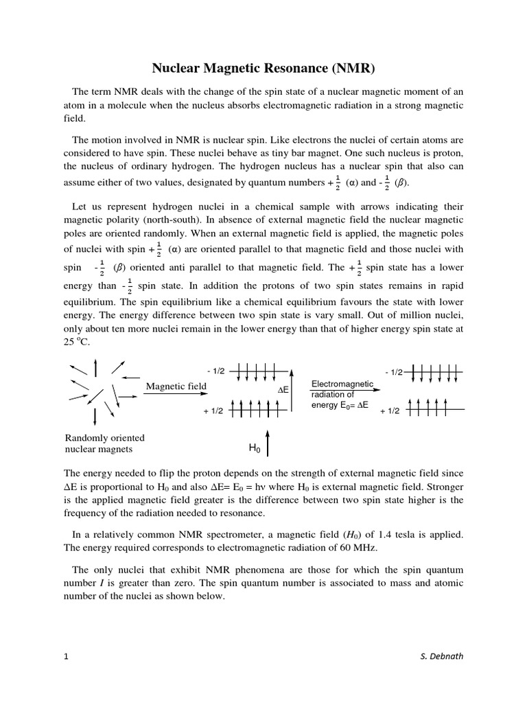 NMR Spectroscopy | PDF | Nuclear Magnetic Resonance | Nuclear Magnetic Resonance Spectroscopy