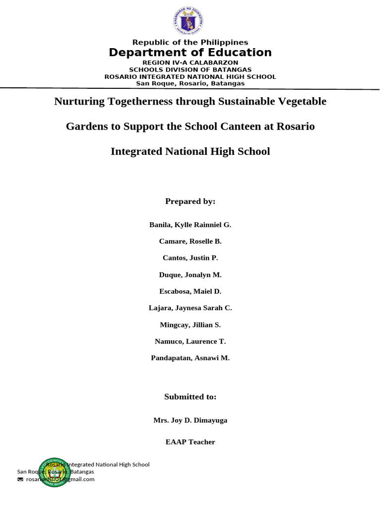 Sustainable Vegetable Garden Project | PDF | Vegetables | Tillage