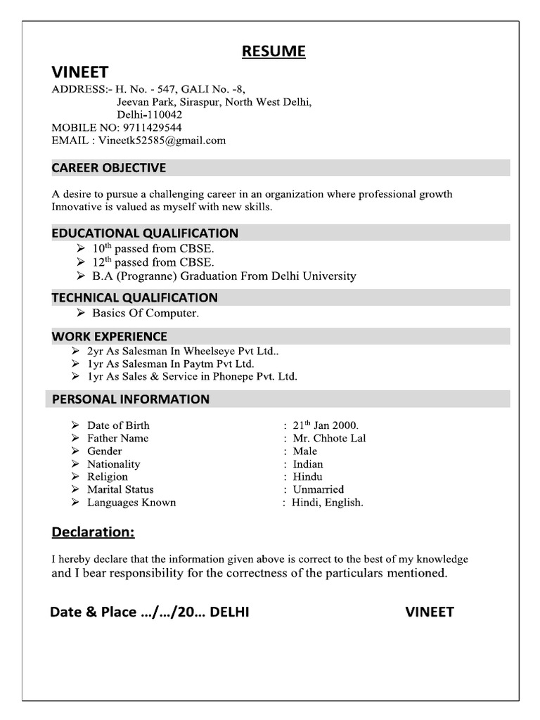 Vineet Resume | PDF