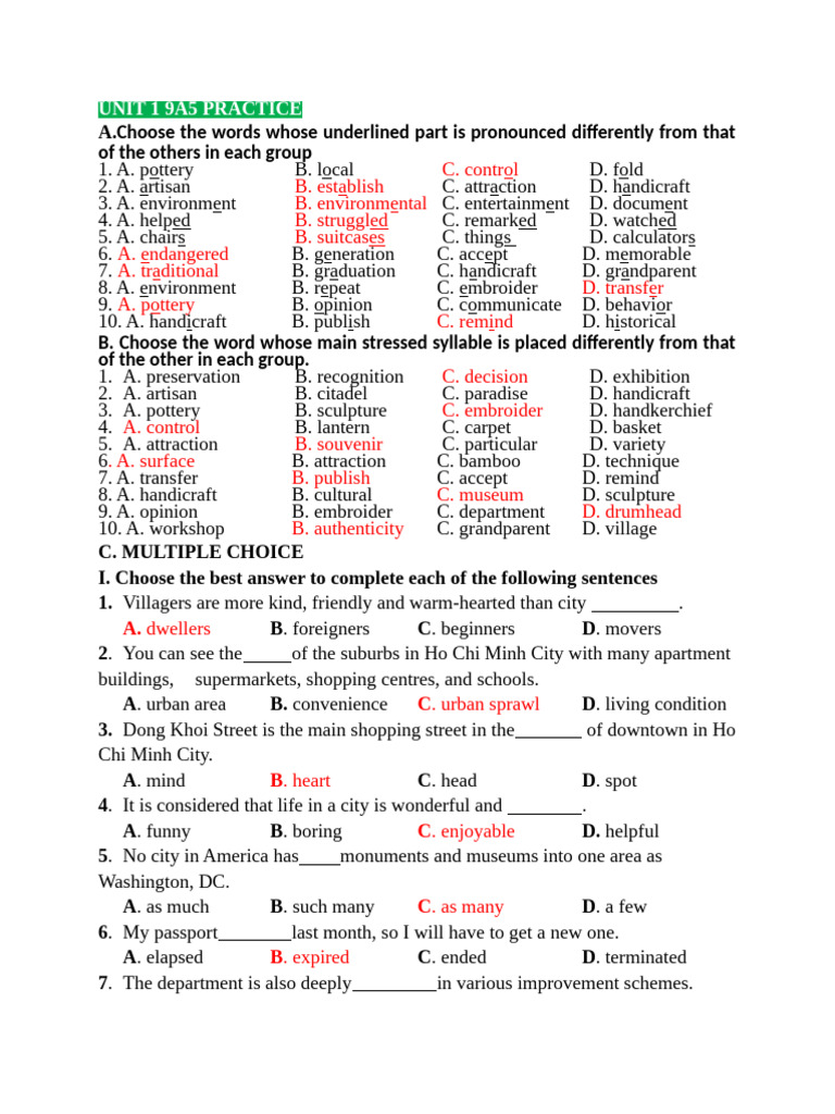 Unit 1 Self - Practice 9a5 2 | PDF