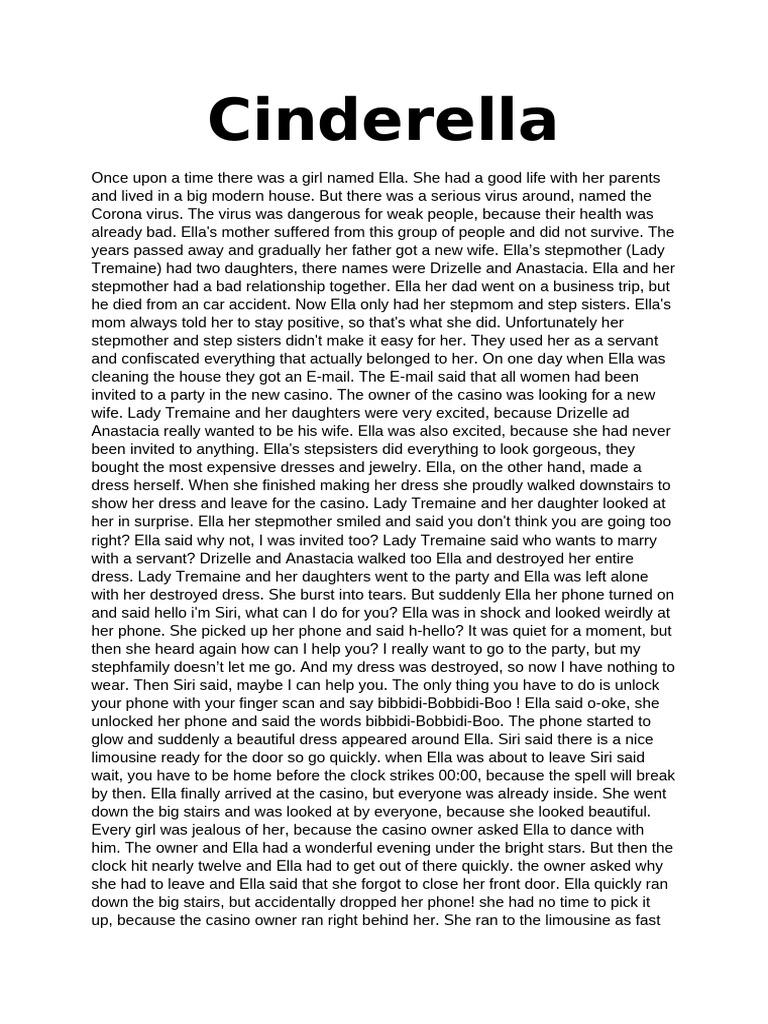 Cinderella: A Modern Fairytale Summary | PDF
