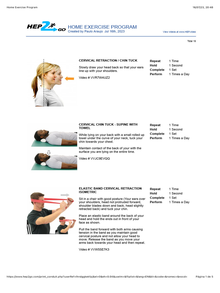 Cervical and Shoulder Exercise Guide | PDF | Anatomical Terms Of Motion ...