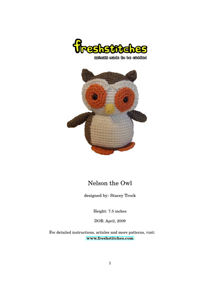 Horgolt Bagoly: Nelson Mintás Leírás | PDF | Crochet | Textiles
