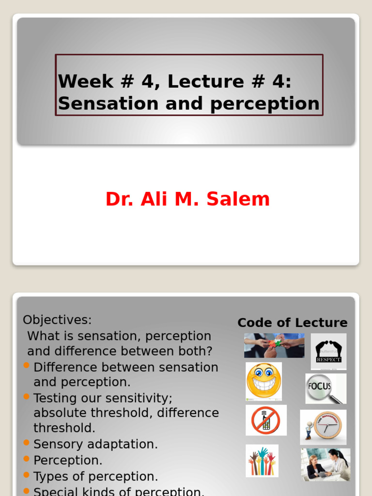 Sensation vs. Perception Overview | PDF | Senses | Perception