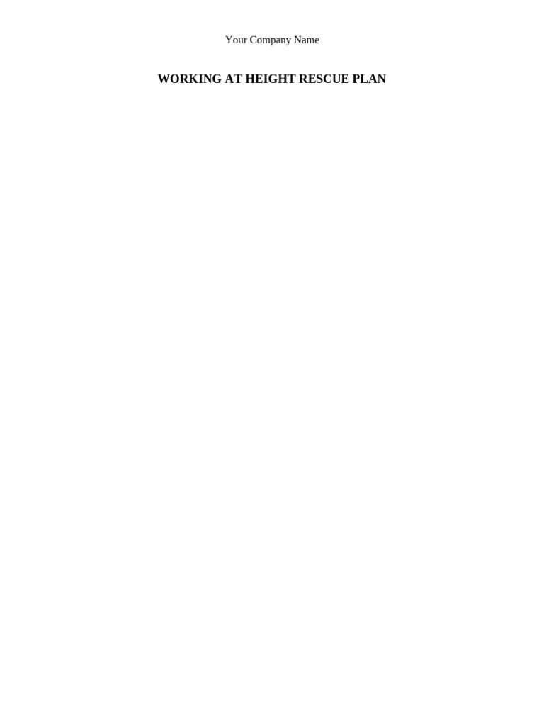 Rescue Plan Working at Height | PDF | Vein | Circulatory System