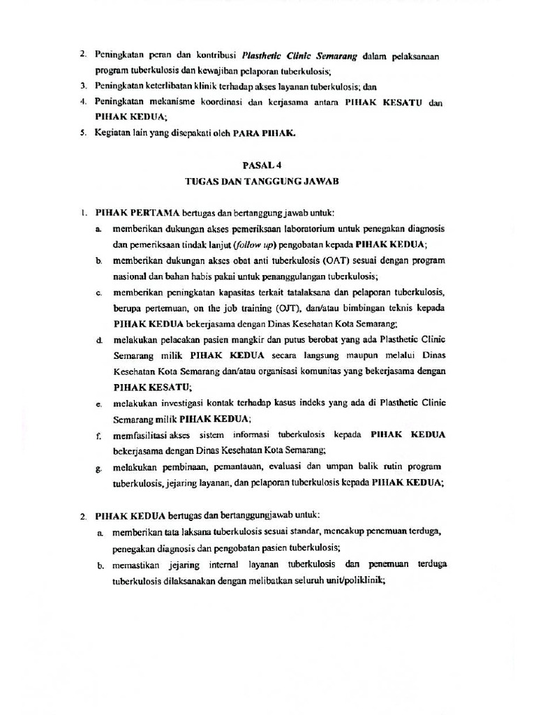 Perjanjian Kerjasama Puskesmas 1 5 Pdf