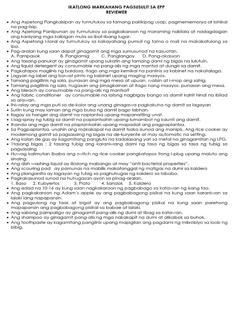 Epp PT Q3 Reviewer | PDF