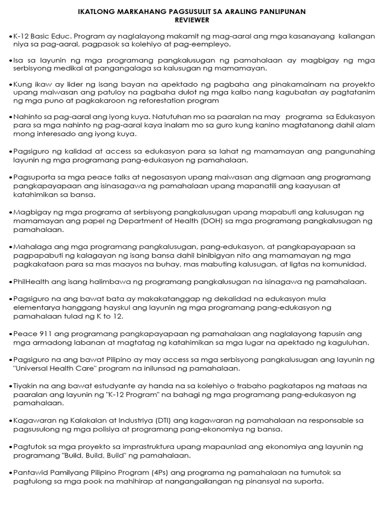 Ap PT Q3 Reviewer | PDF