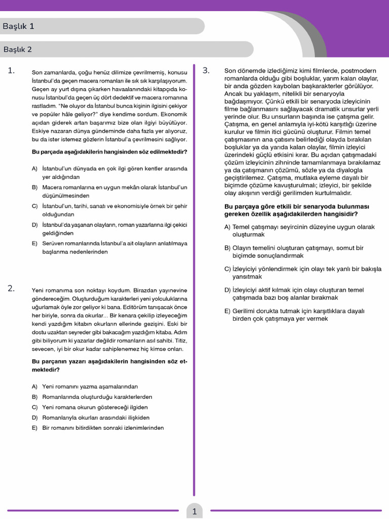 Ana Düşünce PARAGRAFTA | PDF