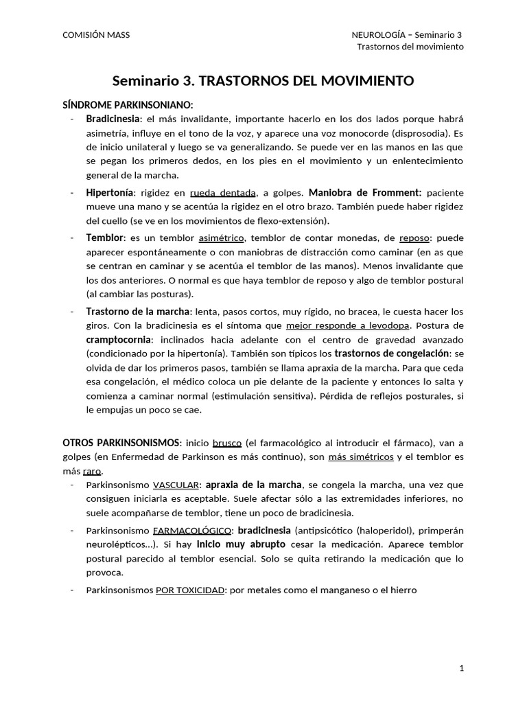 Trastornos del Movimiento | PDF | Distonia | Enfermedad de Parkinson