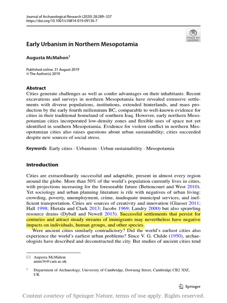 Early Urbanism in Northern Mesopotamia | PDF | Euphrates | Mesopotamia