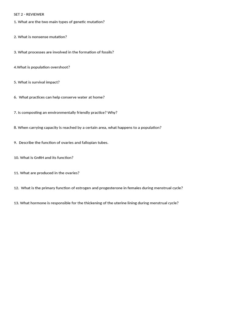 Set 2 Review Questions | PDF