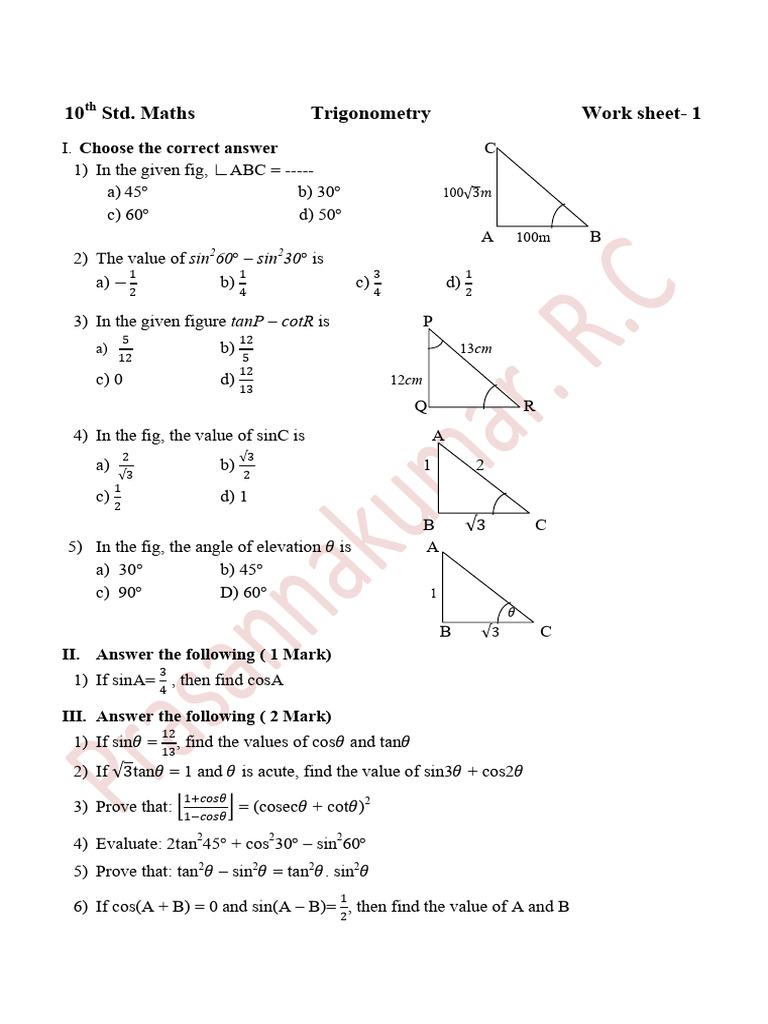 Trigonometry | PDF | Trigonometric Functions | Height