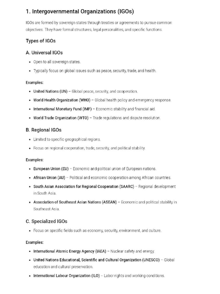 Intergovernmental Organization | PDF