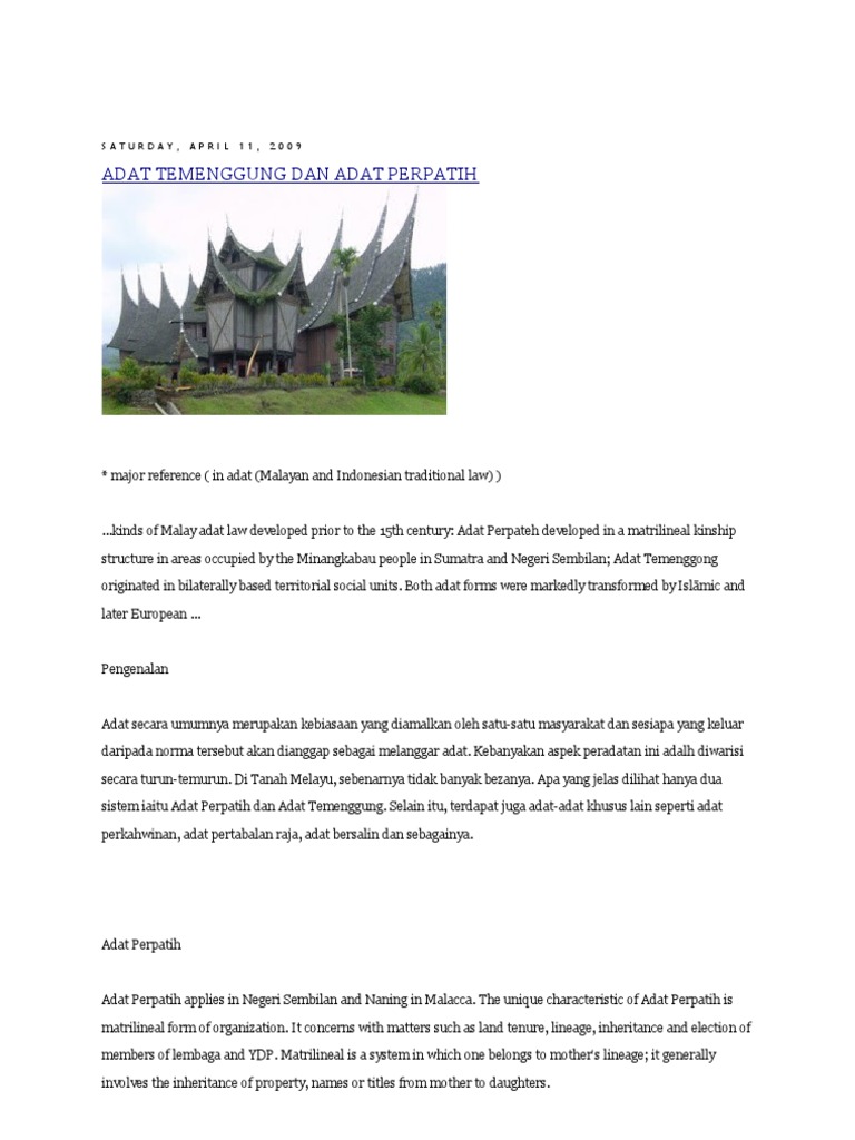 Adat Perpatih Di Negeri Sembilan Dari Sudut Ekonomi - nerveploaty