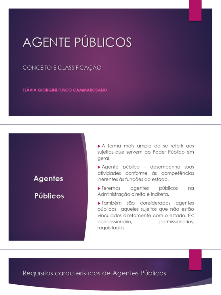 Classificação e Funções dos Agentes Públicos | PDF | Serviço civil ...