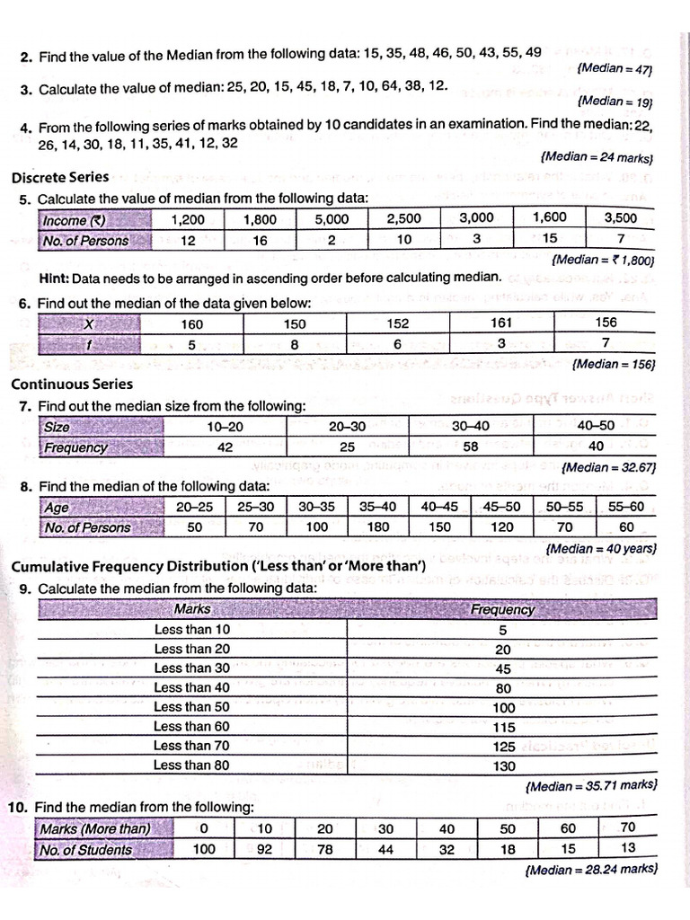 MEDIAN AND MODE | PDF