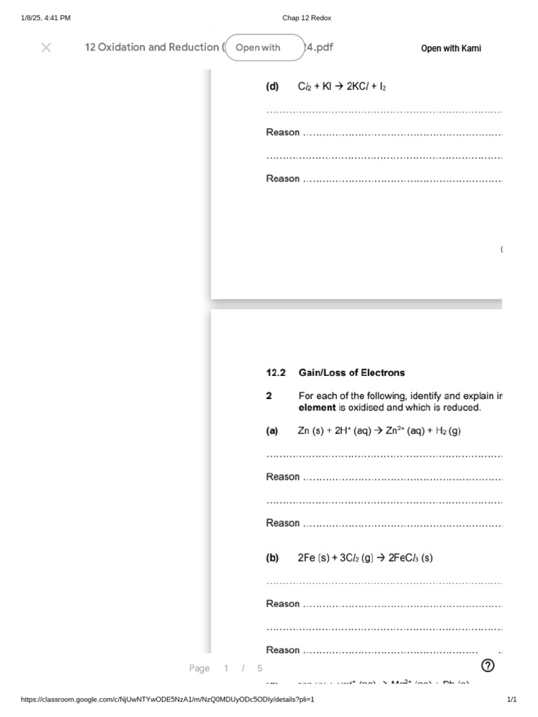 Chap 12 Redox | PDF | Redox | Physical Chemistry