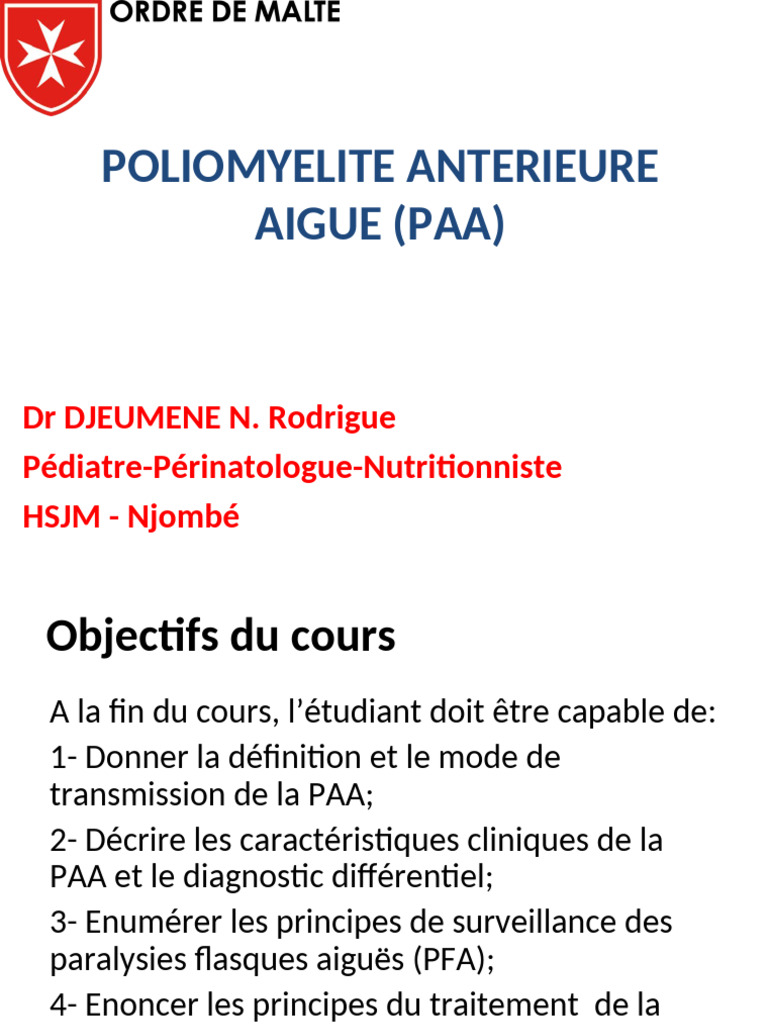 Transmission et diagnostic de la poliomyélite | PDF | Santé publique ...