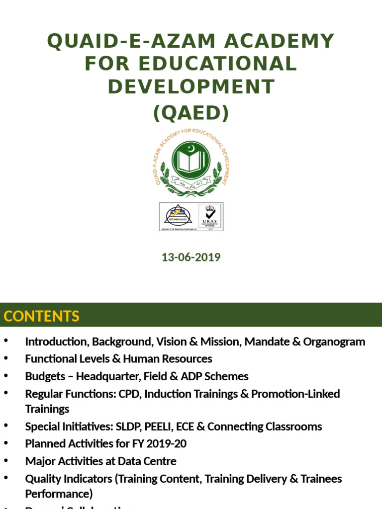 QAED Intro 4advisor2 | PDF | Curriculum | Teachers