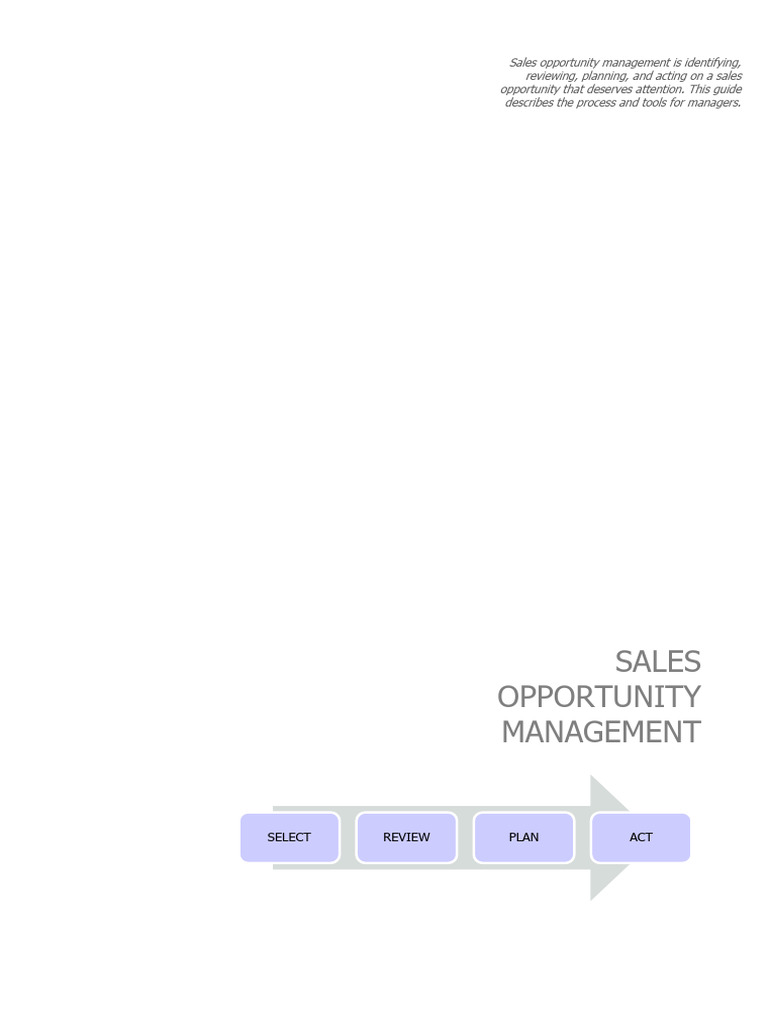 11.17 Sales Opportunity Management Handbook | PDF | Sales | Decision Making