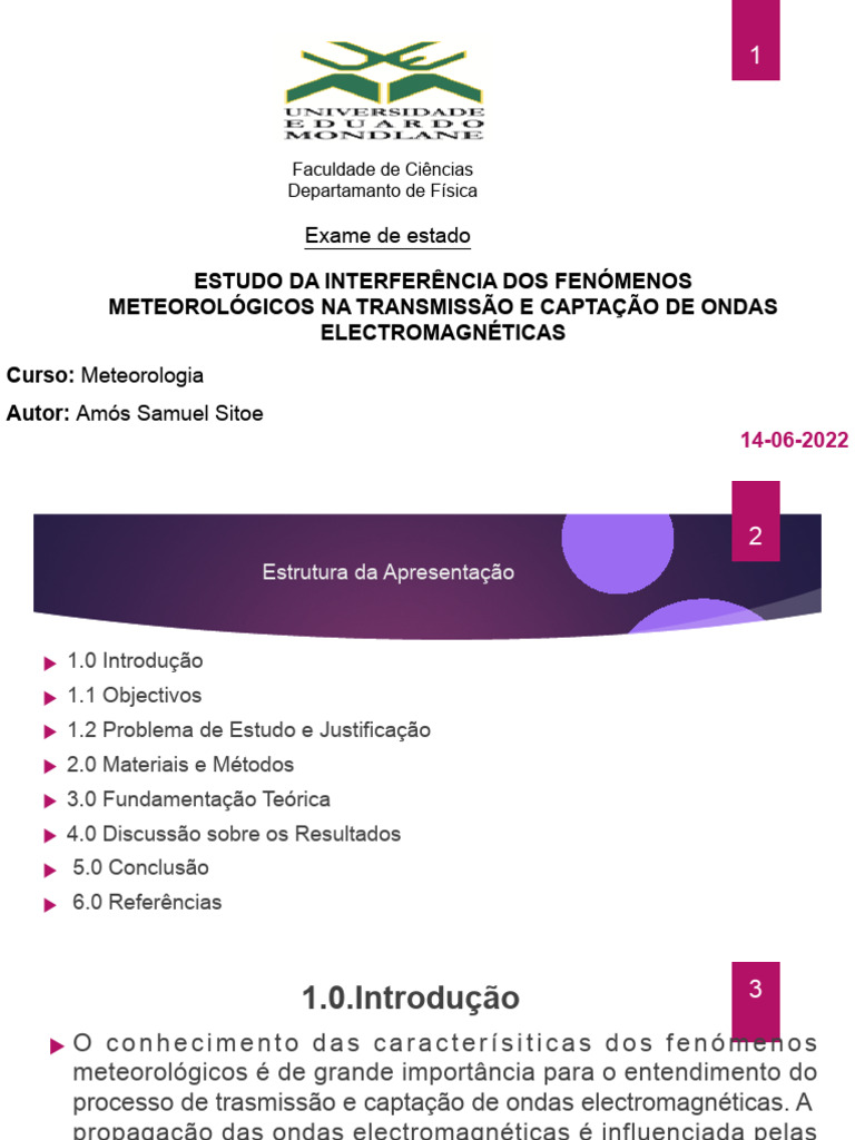 Estudo Da Interferência Dos Fenómenos Meteorológicos Na Transmissão e ...